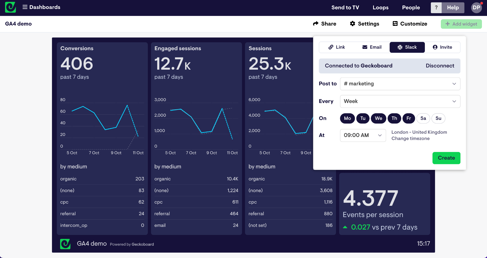 4 ways to generate Google Analytics reports in Slack | Geckoboard blog