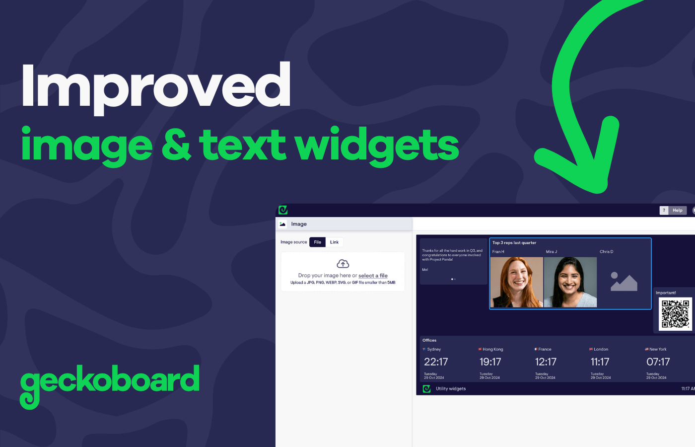 Improved image and text widgets | Geckoboard