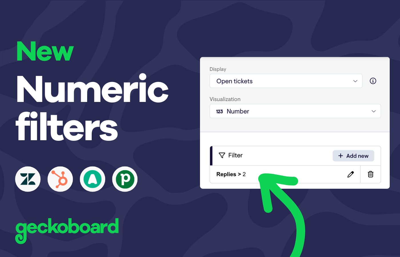 Support for numeric filters | Geckoboard